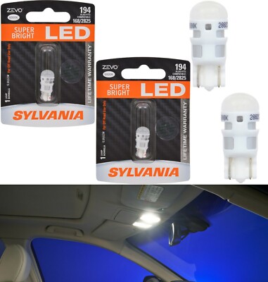 Sylvania ZEVO LED Light 194 White 6000K Two Bulbs Interior Dome ...