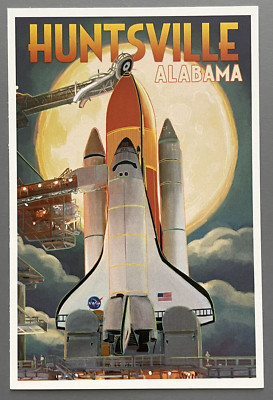 Huntsville, Alabama - Space Shuttle & Full Moon - Lantern Press Postcard | eBay