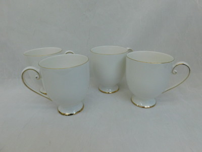 MIKASA ULTIMA PLUS CAMEO GOLD MUGS SET OF 4 CHINA HK 302 4" TALL | eBay