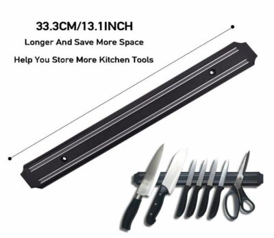 Kitchen Wall Mount Magnetic Knife Scissor Storage Holder Rack Strip ...