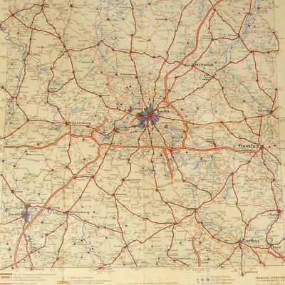 Berlin Brandenburg Aral Street Map 1939 - Size 16x17" w/ close up ...
