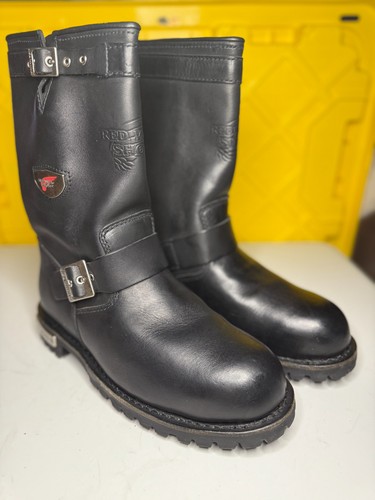 Red Wing 988 Black Steel Toe Engineer Motorcycle Biker Riding Boots ...
