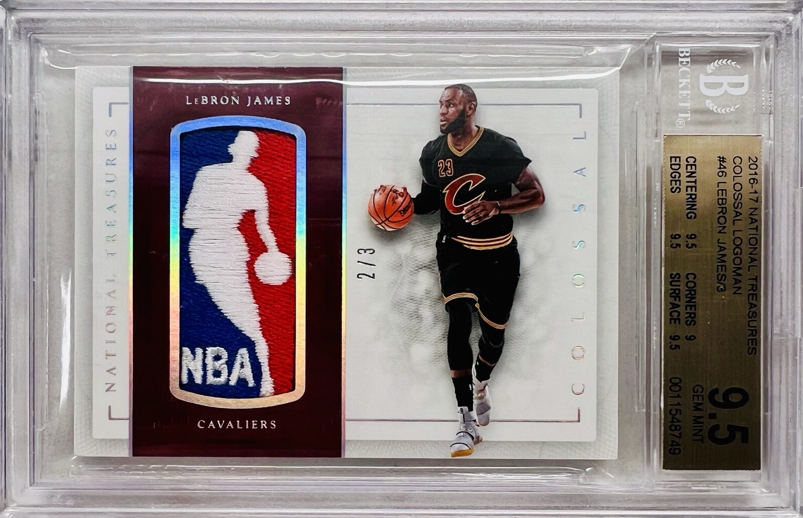 2016 National Treasures Lebron James LOGOMAN JERSEY PATCH BGS 9.5 “2/3 ...
