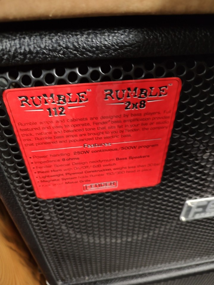 Fender Rumble 350 Bass Amplifier with 1 12" Speaker Cab & 1 2x8 Speaker ...
