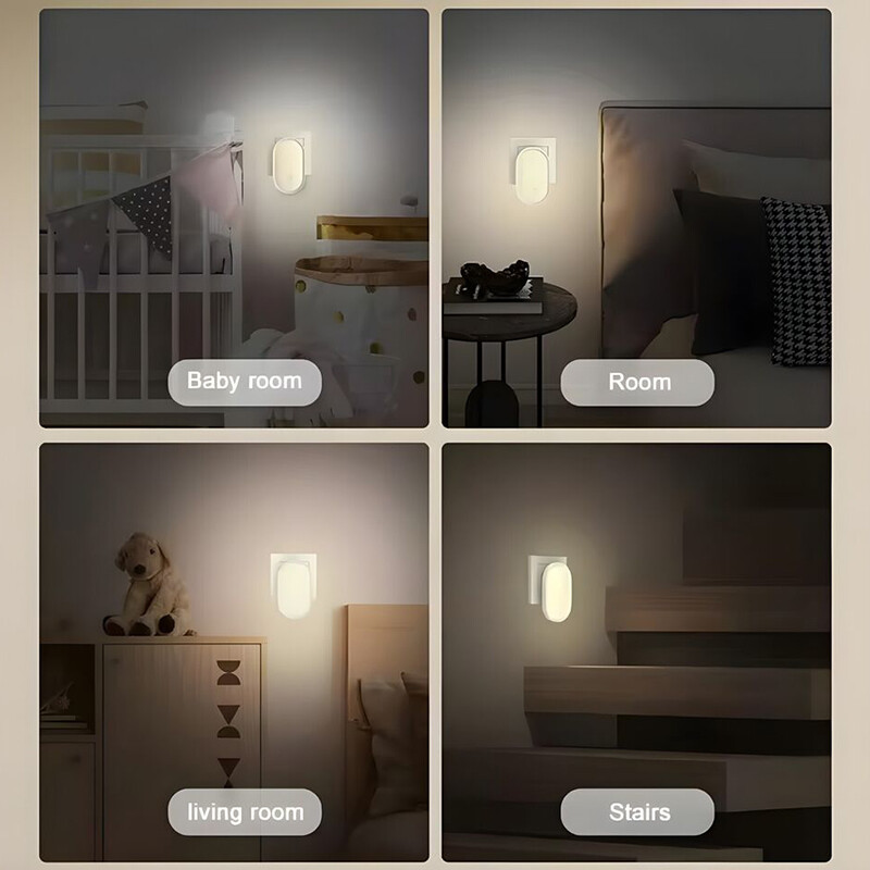 LED night light socket Dimmable Plug in Kid Warm light with twilight ...