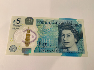 1 X England Great Britain 5 Pound Uncirculated AK 47 Very Rare Very ...