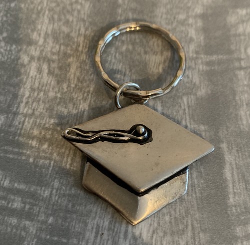 Graduation Cap Keychain Silver Tone | eBay
