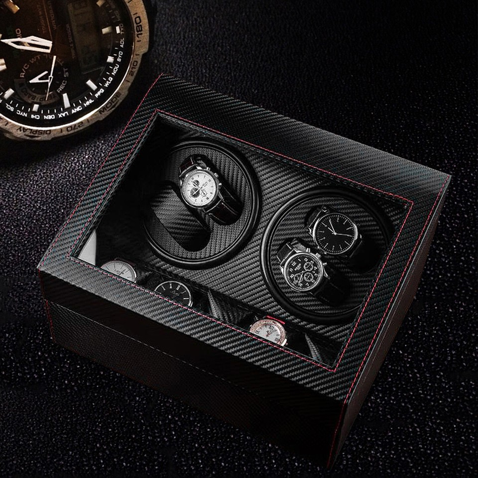 4+6 Automatic Rotation Watch Winder Box Storage Case Self Winding ...