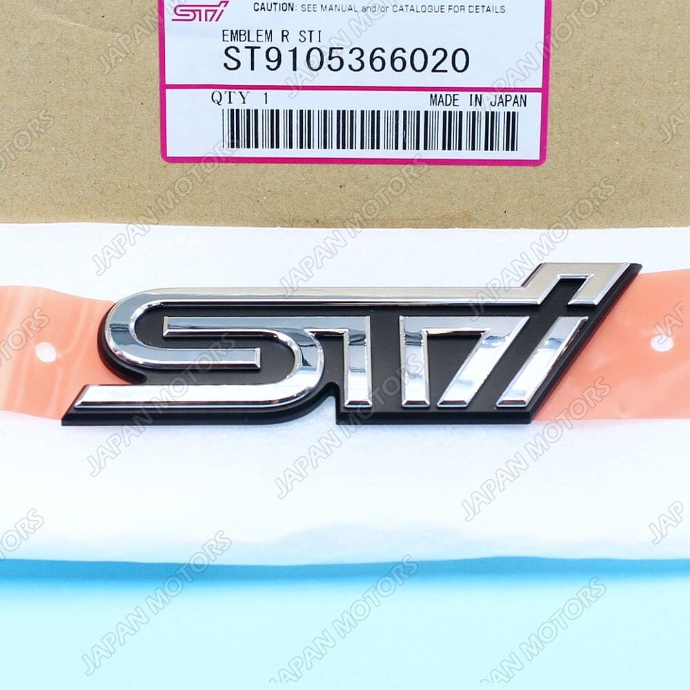 ST9105366020 Genuine JDM Subaru Chrome Rear STI Emblem Silver Letter ...
