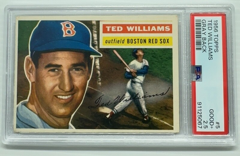 1956 Topps Ted Williams Gray Back #5 PSA 2.5 Good HOF Boston Red Sox | eBay