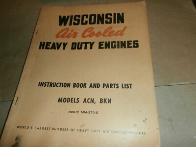 Wisconsin Engine Instruction Book Manual Parts List ACN BKN | eBay