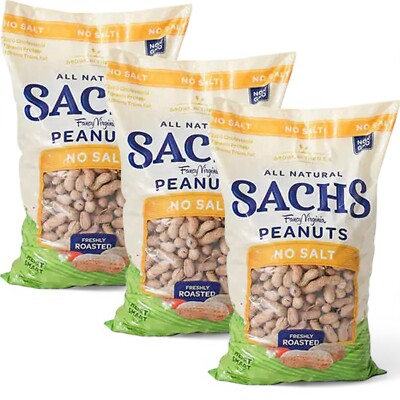 Sachs In-Shell NON-GMO Fancy Virginia Peanuts, Unsalted, 5 lbs each, 3 ...