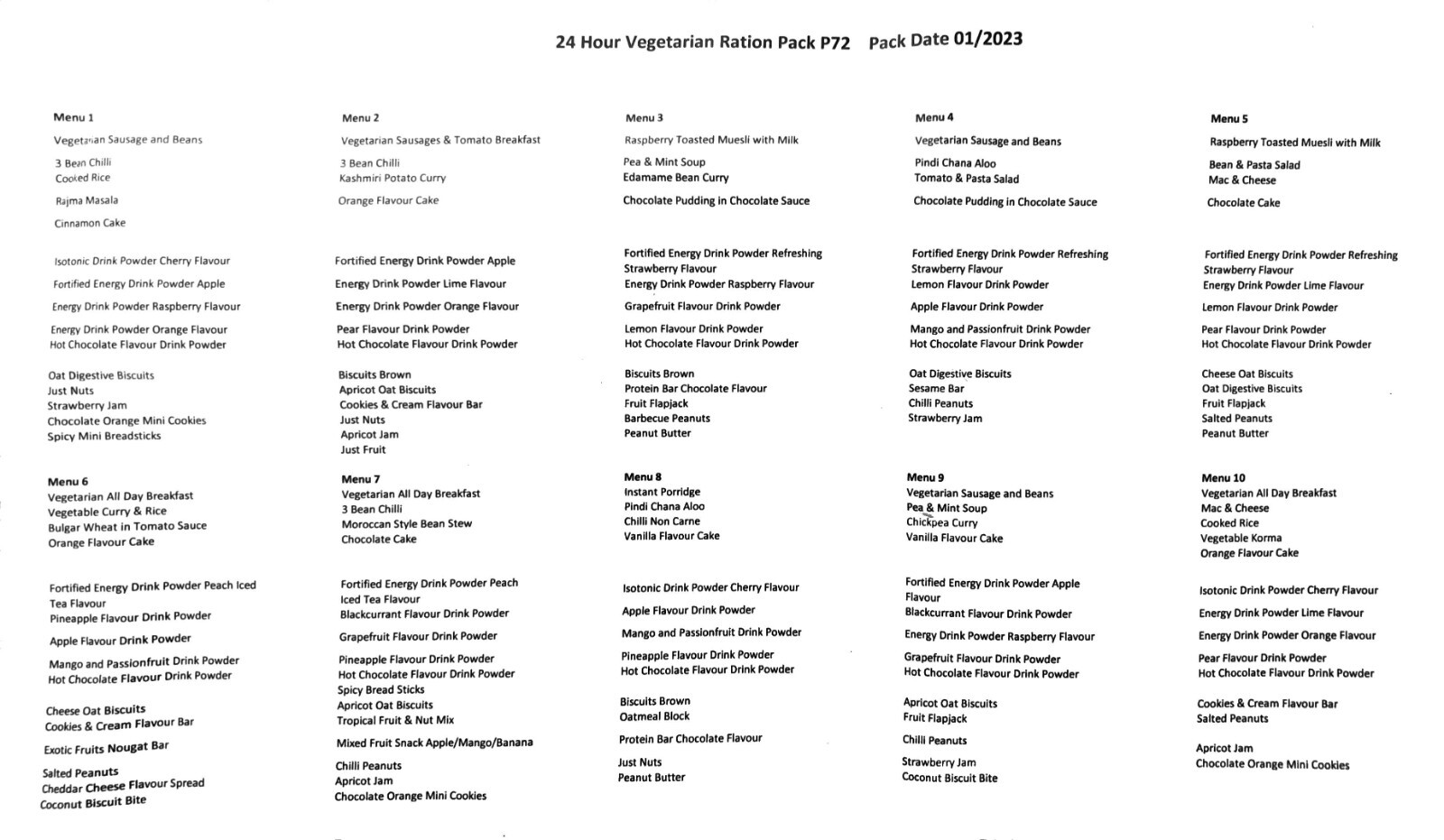 British Army Ration Pack 24 Hour Army Issue NEW Camping Hiking ...