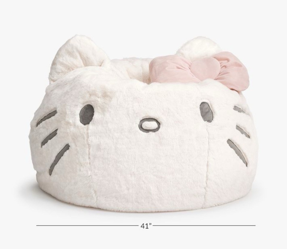Pottery Barn Hello Kitty® Bean Bag Chair Slipcover Only White and Pink ...