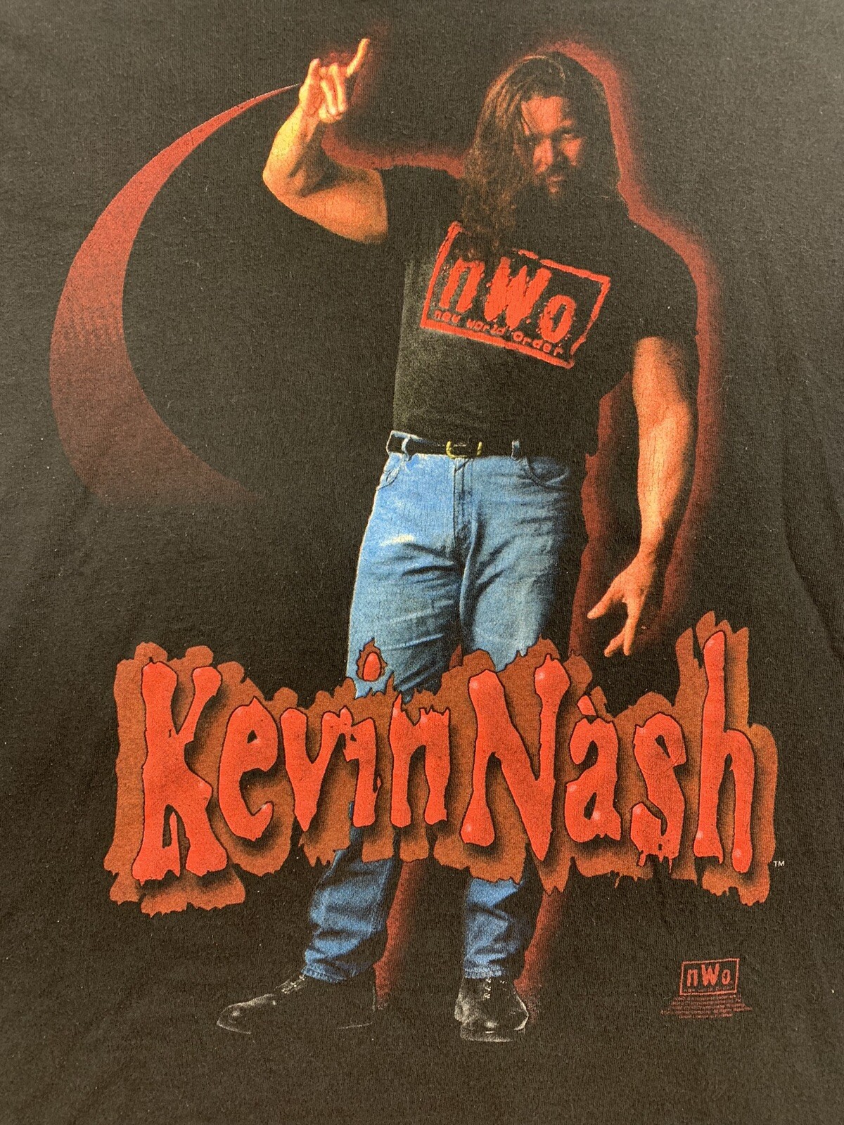 Vintage 1998 Official WCW Kevin Nash L Wrestling Shir… - Gem
