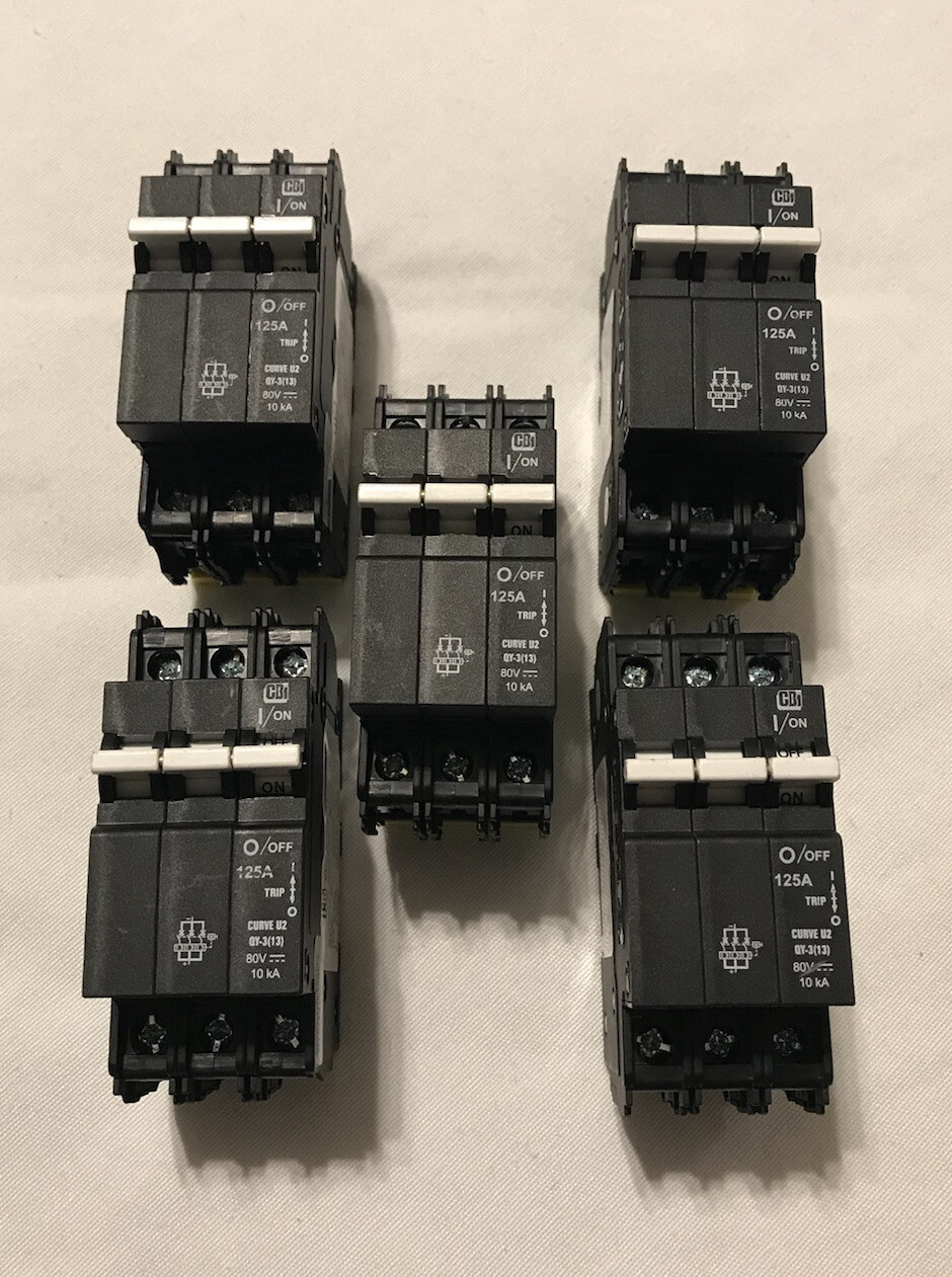 CBI Circuit Breakers 3Pole 125A QY38U2125B0Z (Lot of 10 NEW) 125Amp 80V ...