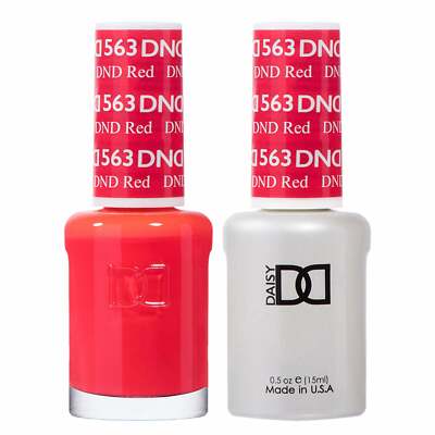 DND Duo Gel & Nail Polish Set - DND Red 563 - 2x15ml | eBay UK