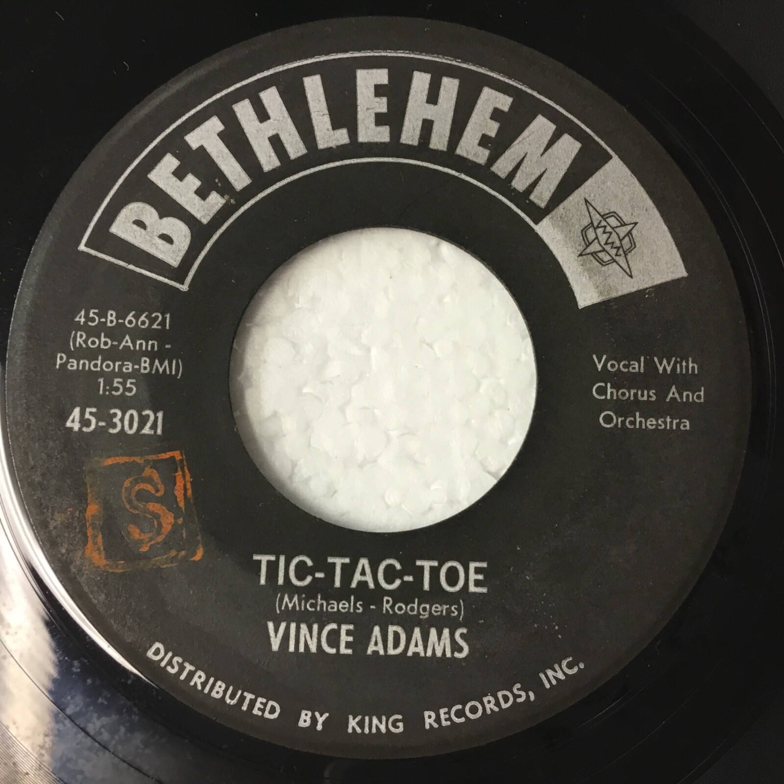 VINCE ADAMS “TIC-TAC-TOE /I MET YOU AT MY BIRTHDAY PARTY” TEEN ROCKER ...