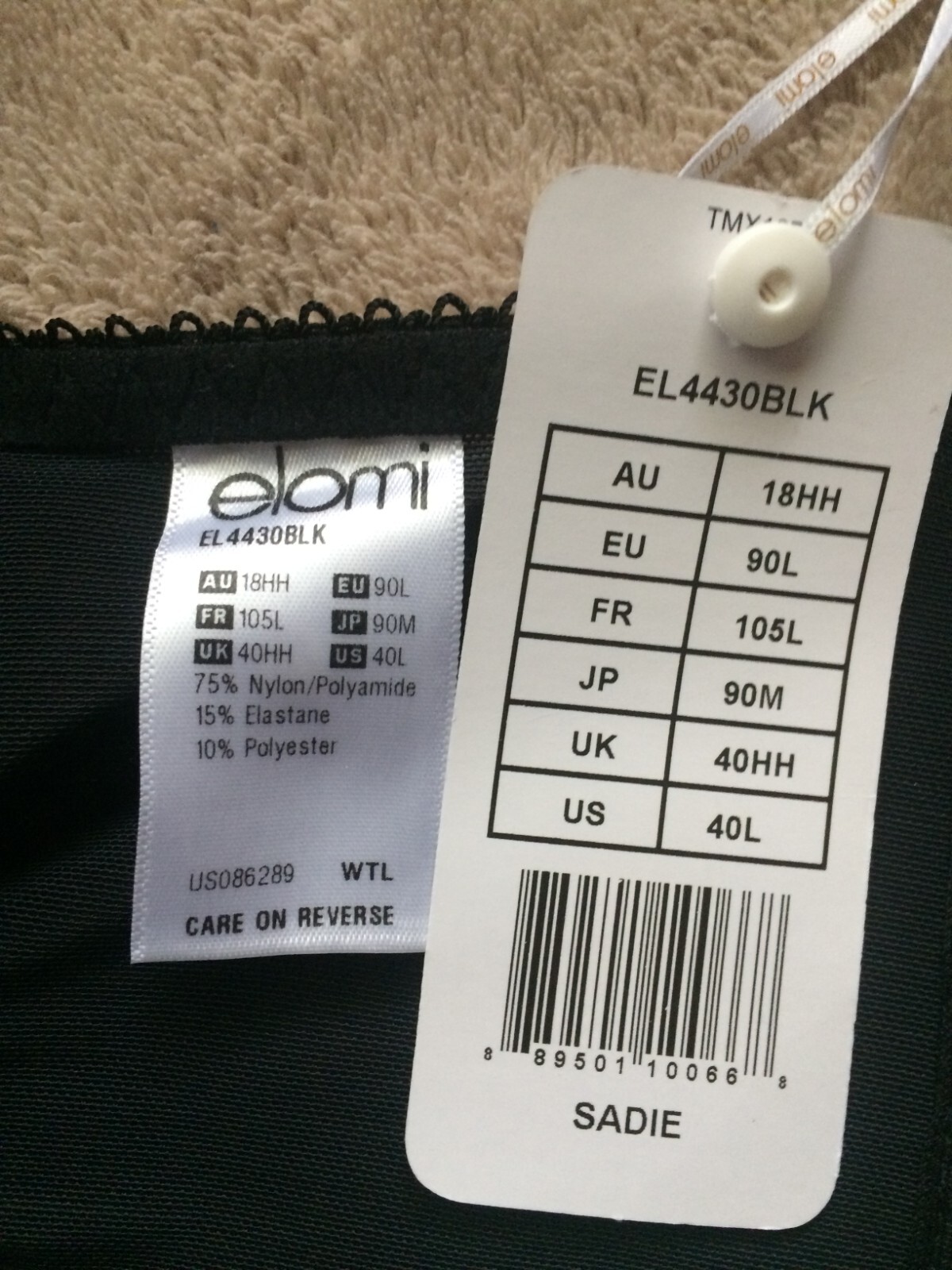 Elomi 40L Sadie Black Balcony Underwire Bra Style 4430 NWT | eBay