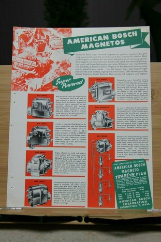 Brochure American Bosch Magnetos Springfield Massachusetts Vintage 1950 ...