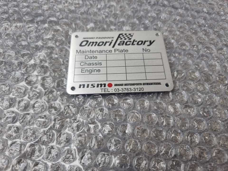 Nismo Omori Factory Aluminium Emblem Badge rare item R34 R32 350Z 370Z ...