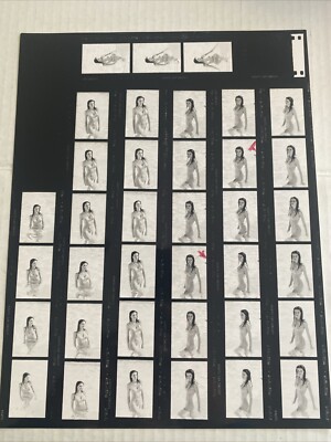 BRUNETTE MODEL CONTACT SHEET 8.5X11 BLACK & WHITE RISQUE SEXY #4 | eBay