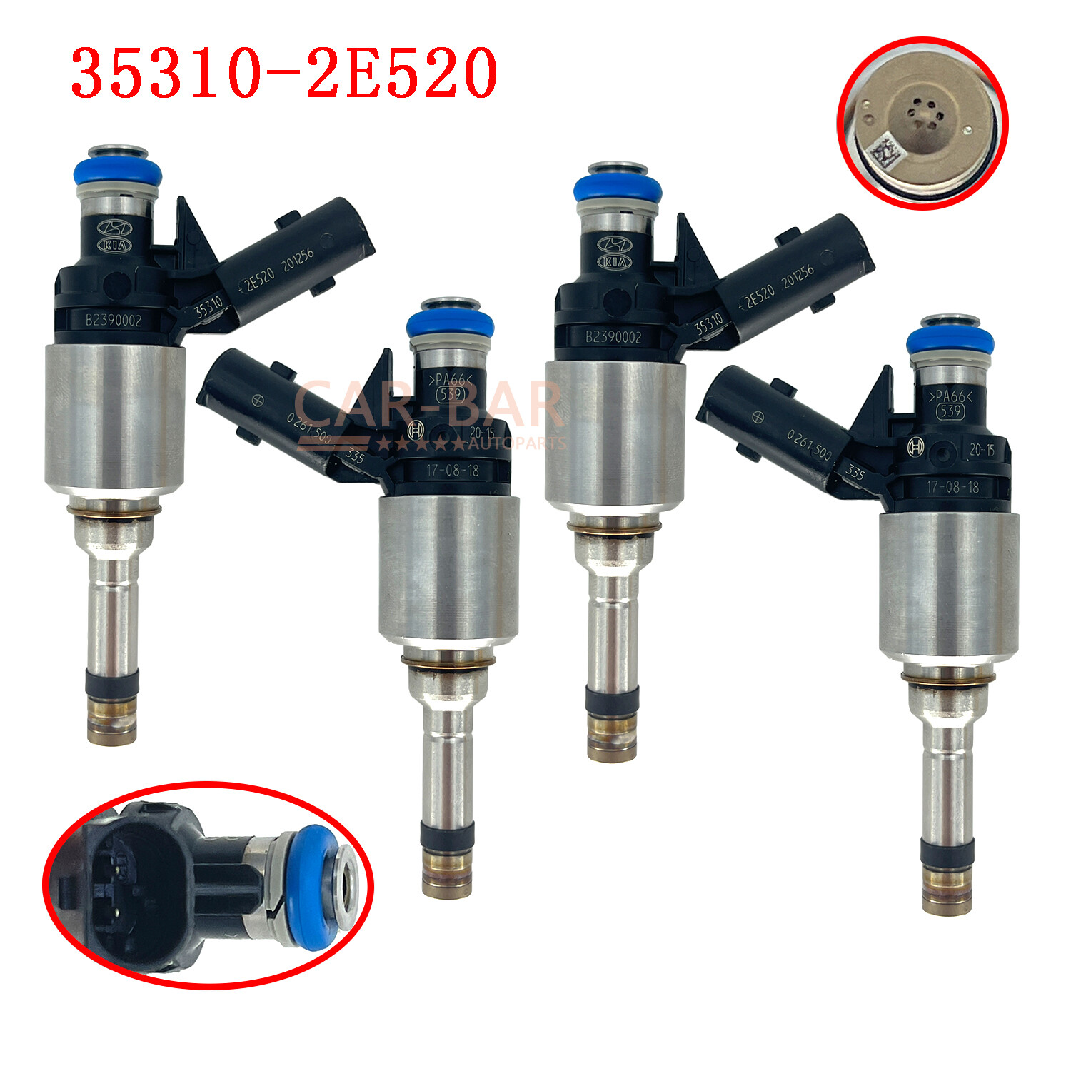 4x Fuel Injectors 35310-2E520 For 2014-16 Kia Forte Hyundai Elantra 2 ...