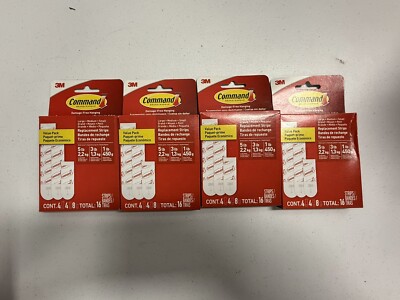 NEW (4 Pack) 3M Command Foam Assorted Refill Strips Small Medium ...