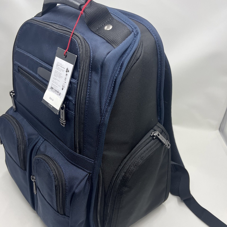 TUMI Compact Laptop Brief Pk Backpack Navy Blue 15” Ballistic Nylon ...