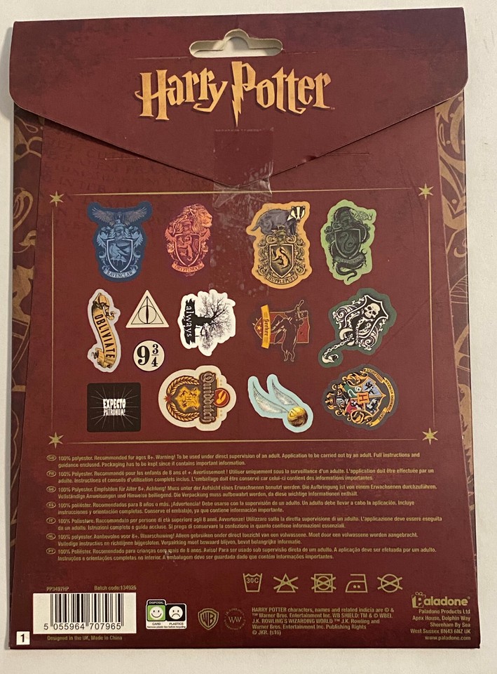 NEW Harry Potter Iron On Patch Pack Set 14 Patches Sealed Hogwarts ...