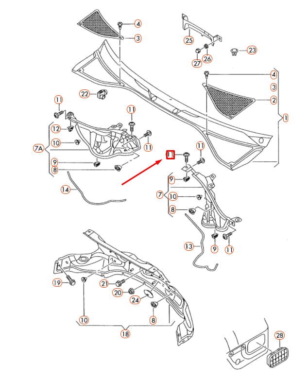 OEM AUDI Q7 4L COWL WATER BOX SEALING PLUG 6Q0860137A GENUINE for sale ...