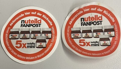Nutella Aktion Fanpost 2 Codes für 5 Minigläser versende Überraschung ...