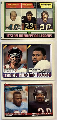 Topps Interception Leaders 3-Card Lot 1973 / 1988 / 1990 EX-NM | eBay