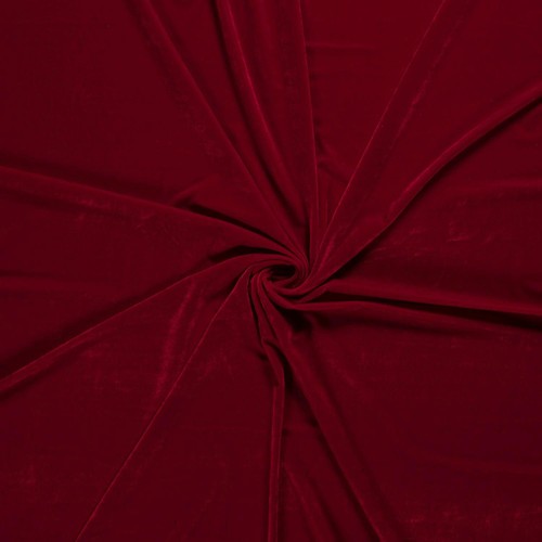 De Luxe Extensible Brillant Velours Tissu Matière - Rouge Foncé | eBay