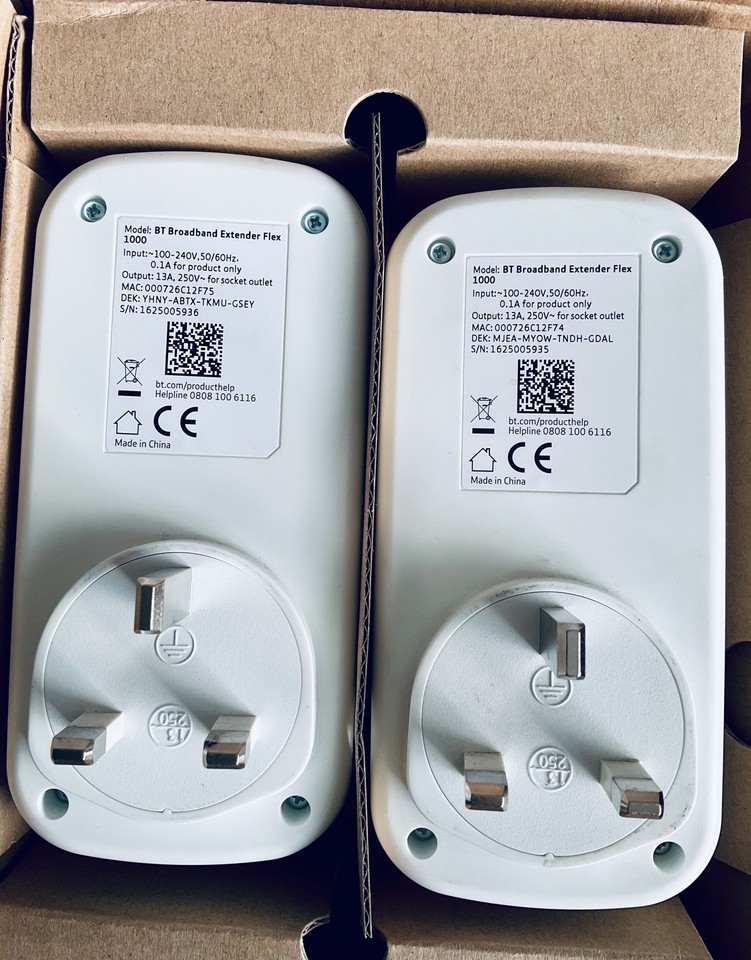 BT Broadband Extender Flex 1000 Kit - 2 Powerline Adapters | eBay UK