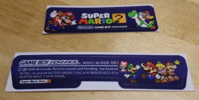 Nintendo Game Boy Advance AGB-001 SUPER MARIO CONSOLE LABEL & BARCODE ...