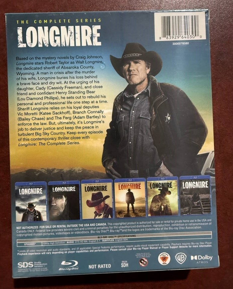 Longmire - The Complete Series, Season 1-6 (Blu-Ray, 12-Disc, Box-Set ...