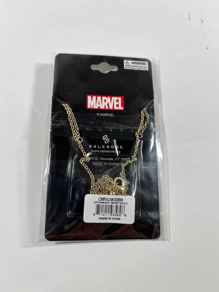 Marvel Comics Women's Captain Marvel Matte Finish 2-Tiered Necklace NEW ...