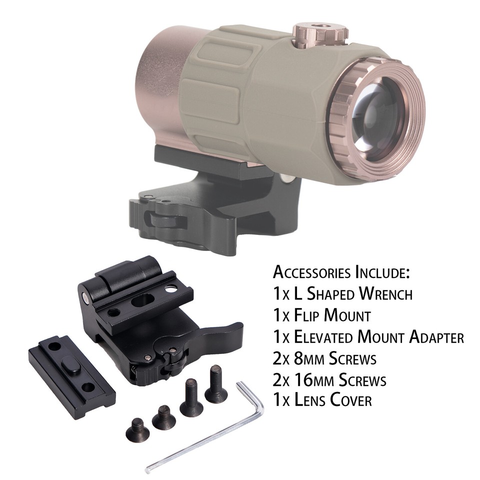 558+G45 Holographic Sight w/ 5x Magnifier Red Green Dot Holo Clone Full ...