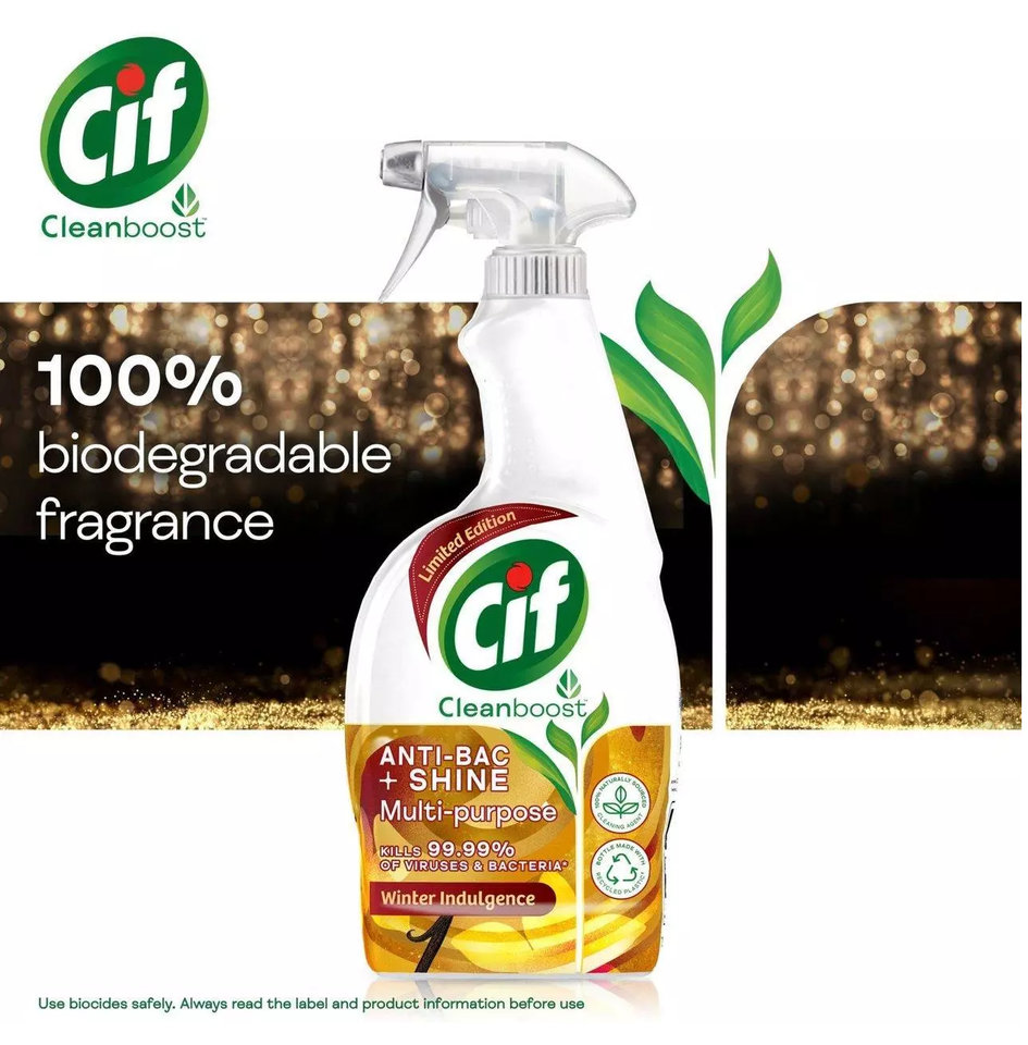 Cif Clean Boost Multipurpose Antibacterial Surface Cleaner Spray 700ml ...