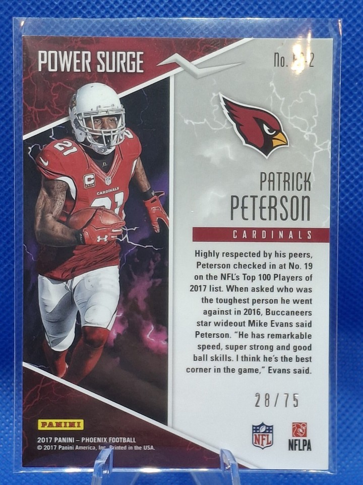 2017 Panini Phoenix Power Surge Patrick Peterson #PS-2 Purple /75 | eBay
