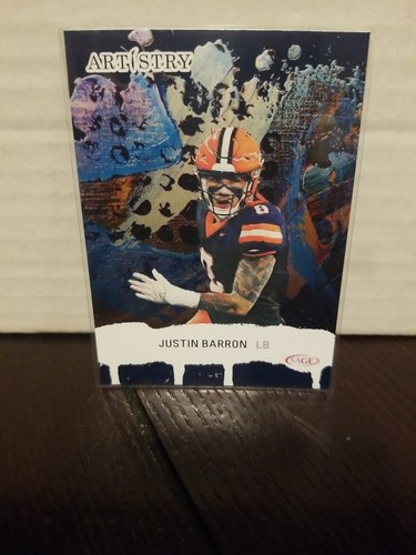 2025 Sage Artistry Blue #77 Justin Barron Dallas Cowboys RC | eBay