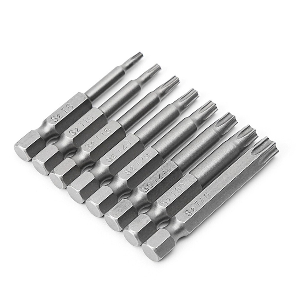 Alloy Steel Torx Screwdriver Bits Long 50mm Length Hexagon Handle Set ...