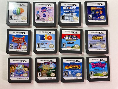 12 Nintendo DS Kids Games Lot / Nickelodeon, LPS, Madagascar etc ...
