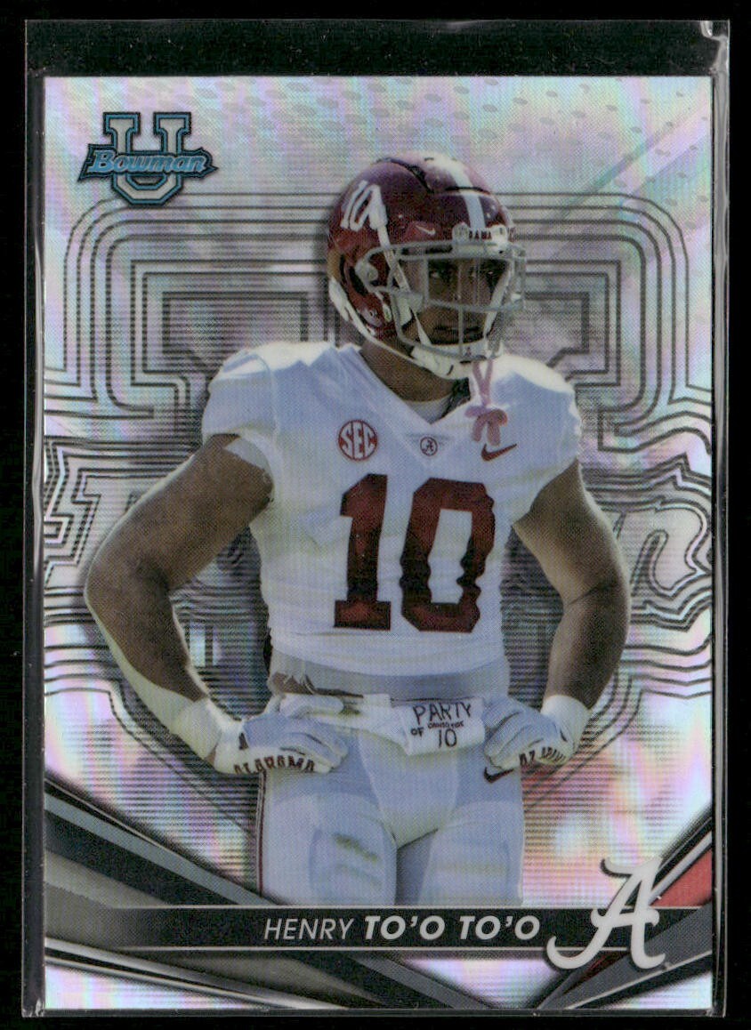 2022 Topps Bowman University Refractor Henry To'o To'o #89 Alabama ...
