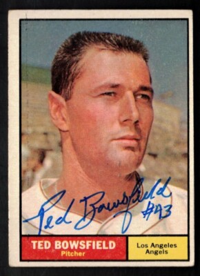 1961 Topps Ted Bowsfield Card #216 Autograph Signed Angels | eBay