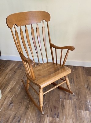 Vintage, S. Bent & Bros, Colonial, Adult Hard Wood Maple Rocking Chair ...