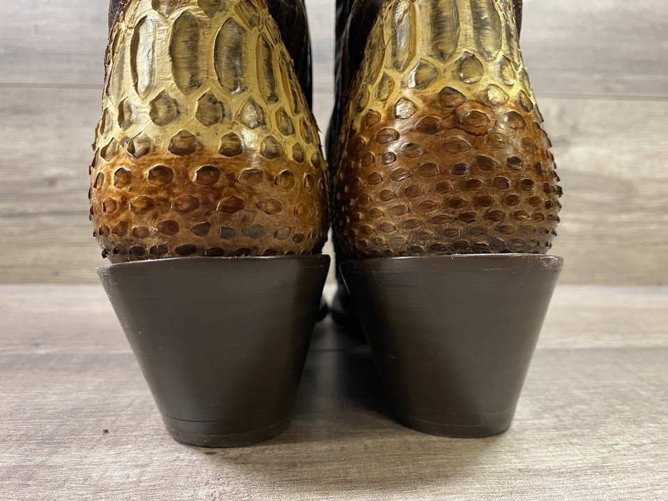 Corral Genuine Python Snake Skin Cowboy Western Boots Brown Womens Size ...
