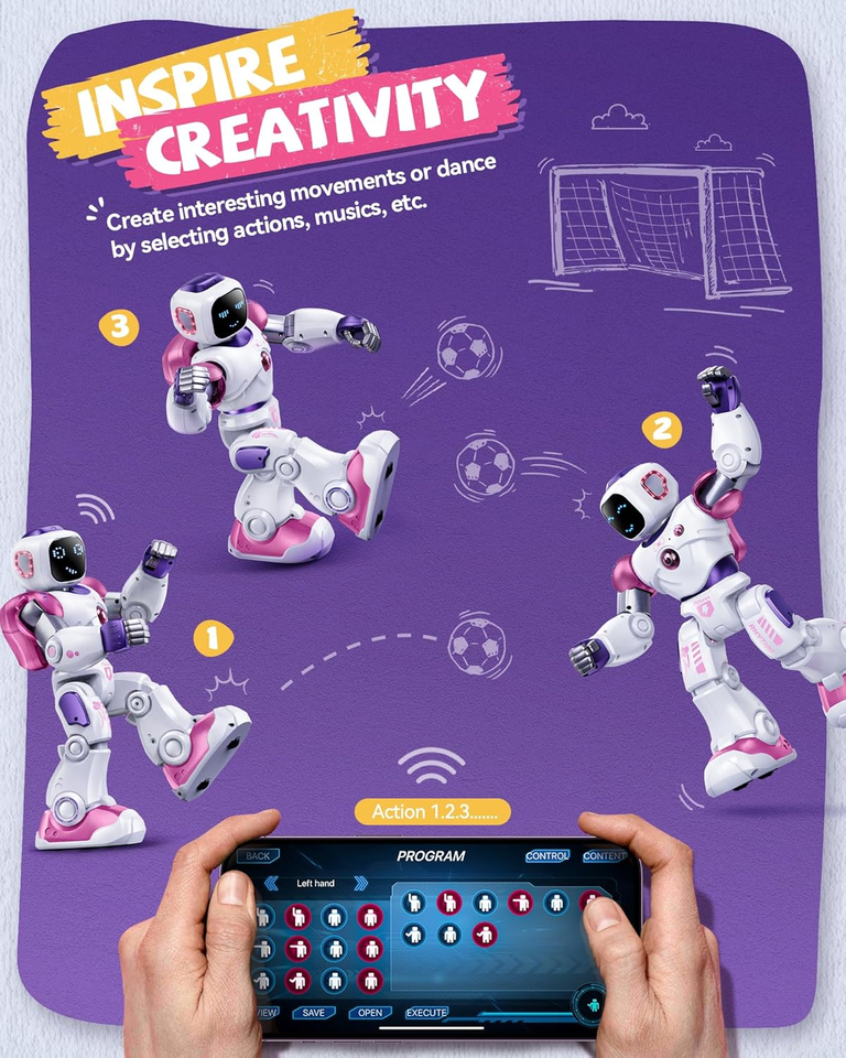 1088 Smart Robot Toys for Kids, Large STEM Programmable Interactive RC ...