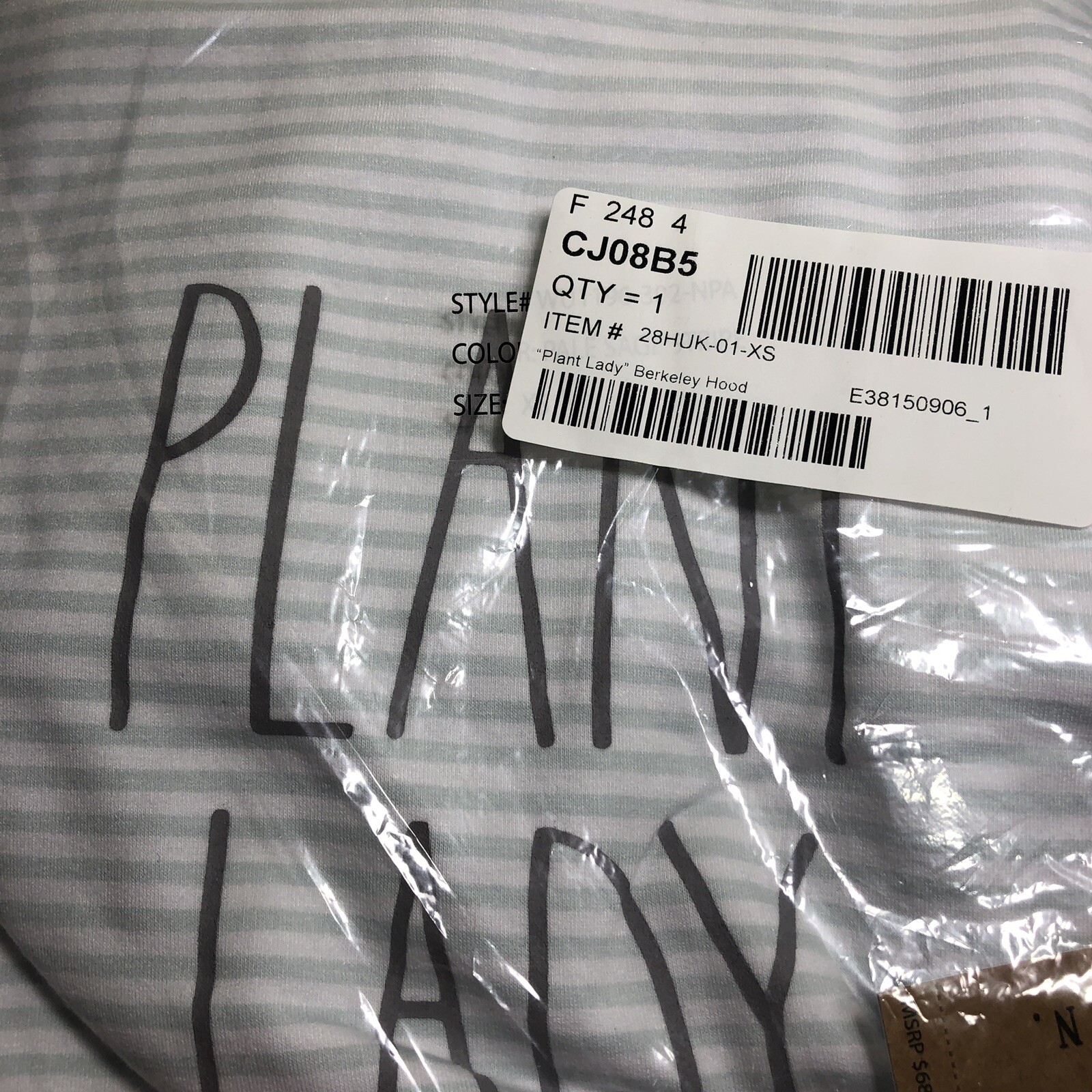 Rae Dunn Womens Plant Lady Berkley Hoodie T Shirt XS NWT Striped | eBay